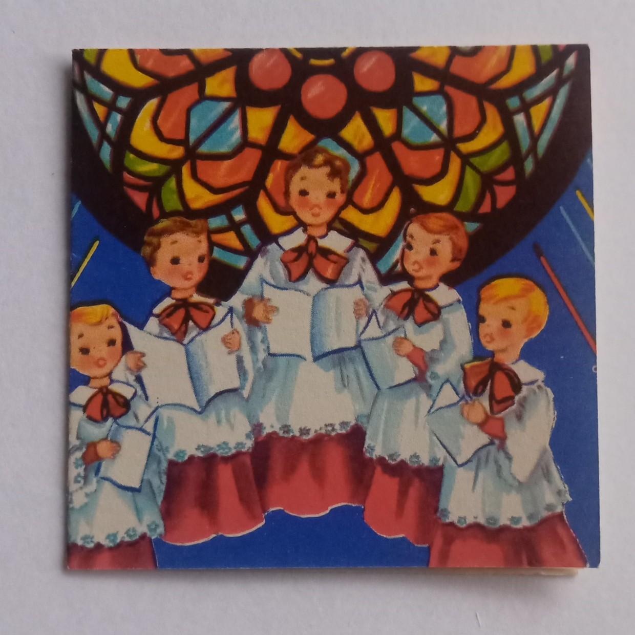 Vintage Christmas Choir Stained Glass Gift Card