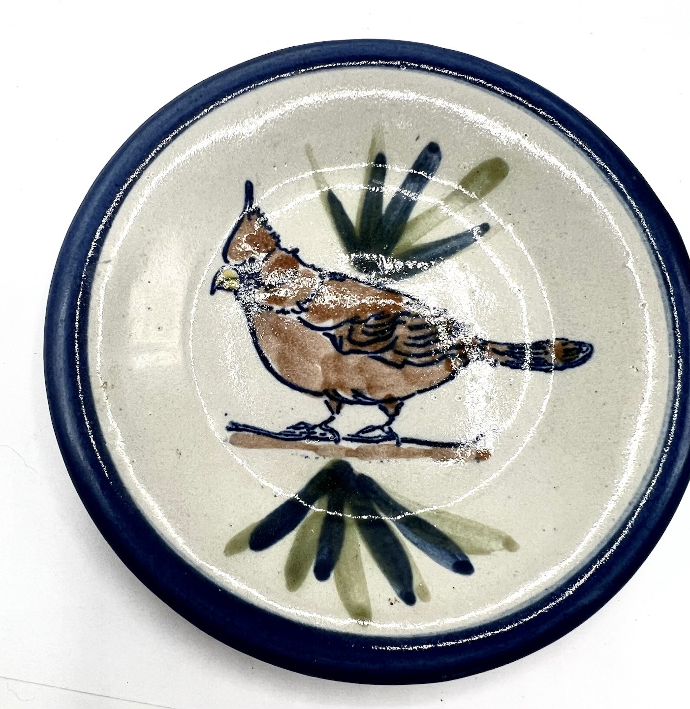 Vintage Louisville Stoneware Blue Jay Trinket Dish Signed Pottery ...