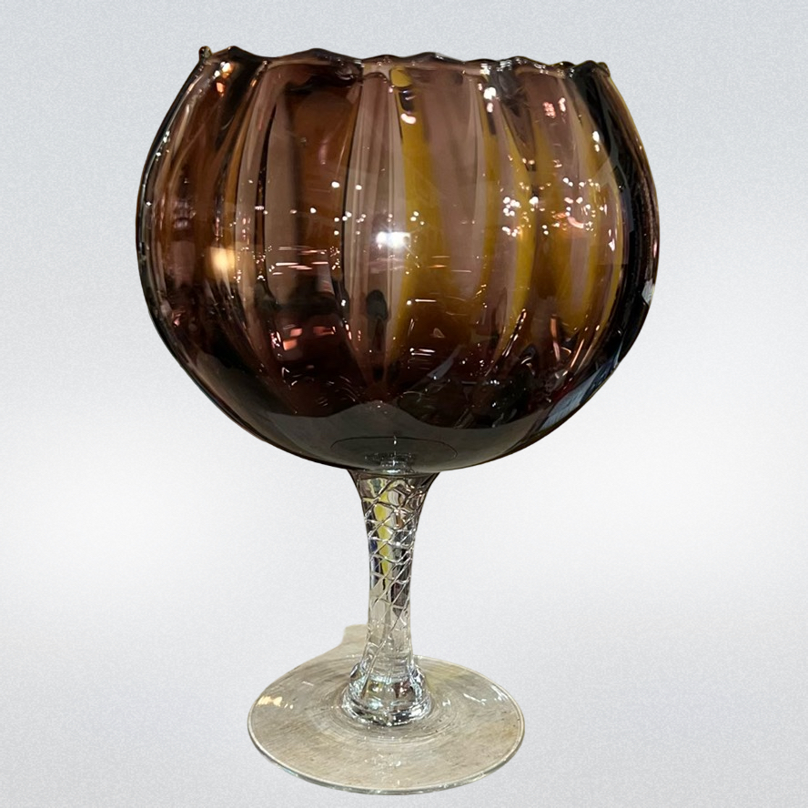 Italian Amethyst Optic Glass Balloon Snifter