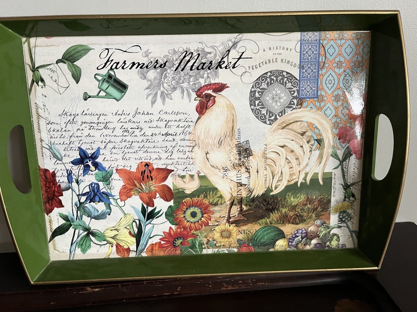 Unique Michel Design Works Decoupage Wooden Tray