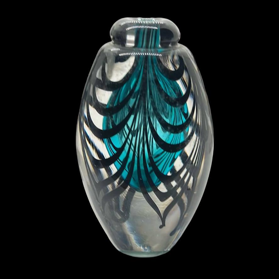 19. 1995 Art Glass Paperweight Signed