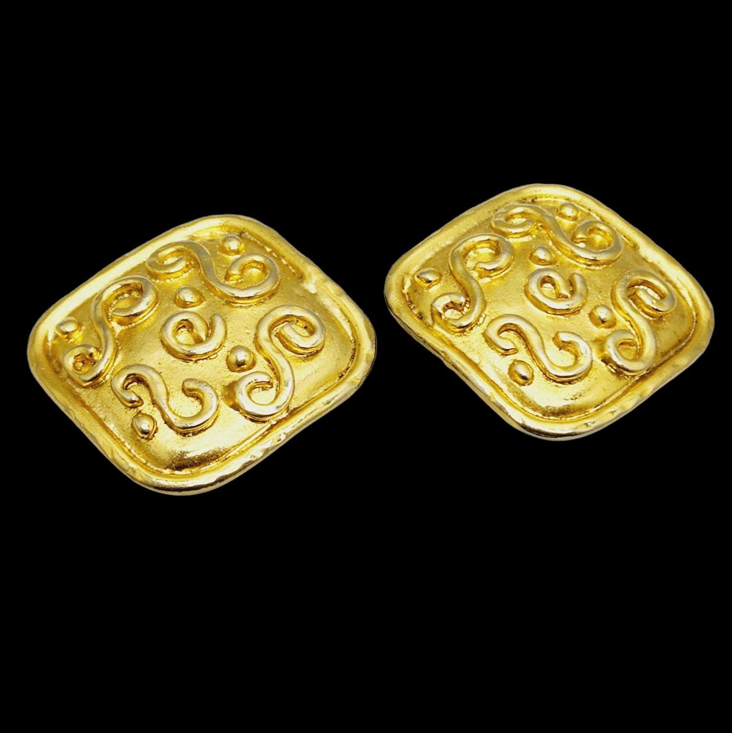 Vintage 80s Edouard Rambaud Paris Statement Designer Earrings (A1128)