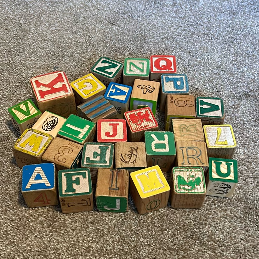 Set Of 30 Vintage Wooden Blocks