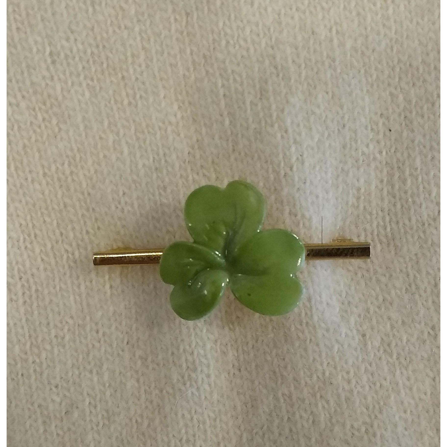 Vintage Melvin Craft Belleek Shamrock Brooch Pin