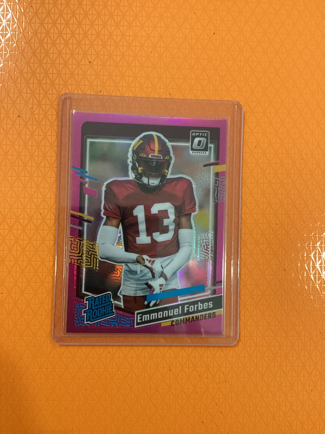 Emmanuel Forbes Pink Optic Rated Rookie 2023 Donruss 2023 #399 Commanders