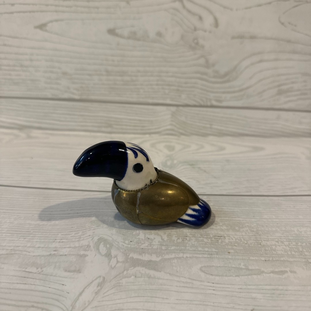 Tonala Brass And Ceramic Toucan