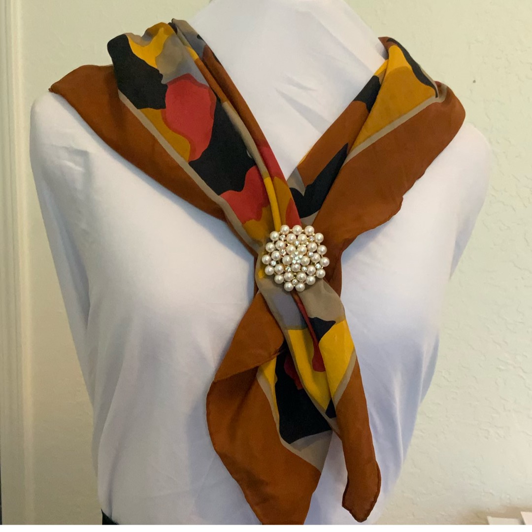 #5 - Fabulous Fall Colors Scarf 🧣 With Shimmery Sparkling Faux Pearl ...