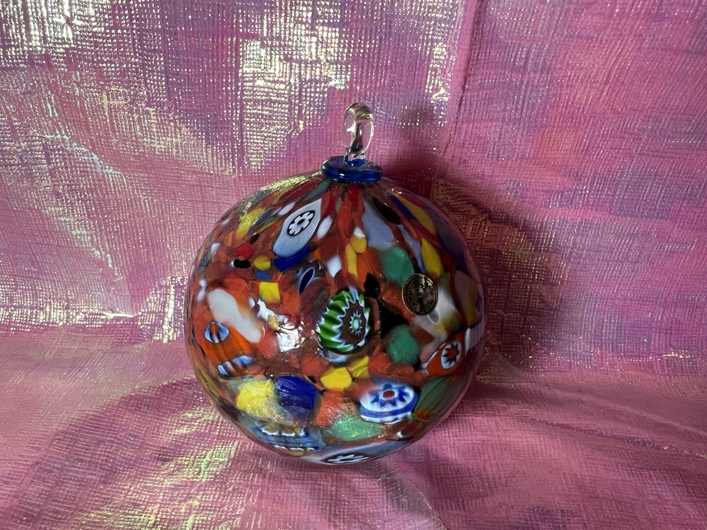 Vintage Murano Millefori Art Glass Ornament