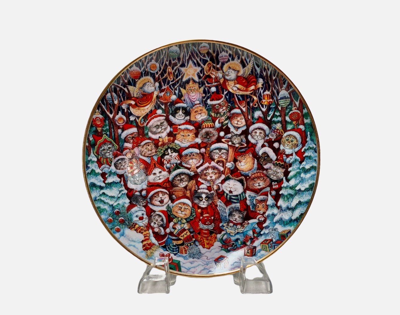 Santa Claws Cat Kitten Franklin Mint Plate Bill Bell Limited Edition C-7748
