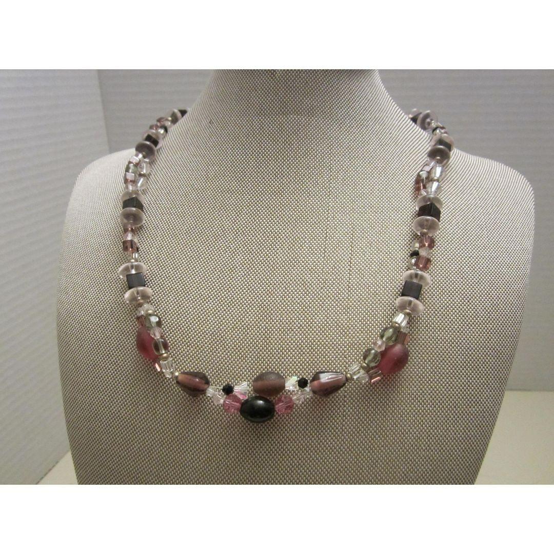 BOHO Hand crafted lavender lampwork glass beaded necklace