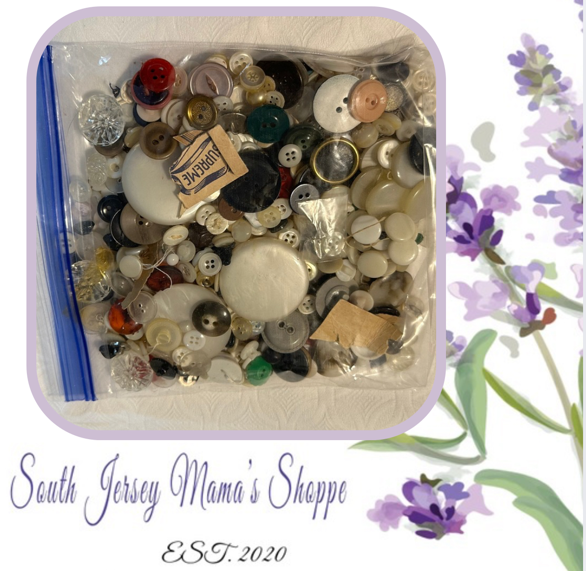 Bag of Vintage Assorted Buttons (Bag 1)