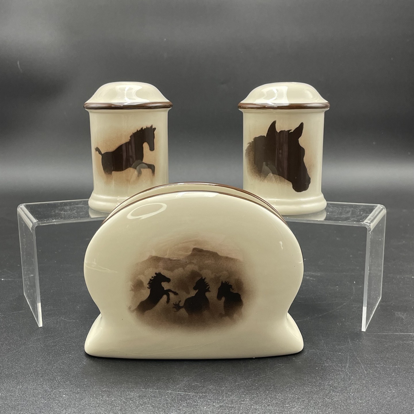 Big Sky Carvers Wild Horse II Napkin Holder Salt Pepper Shakers Thomas ...