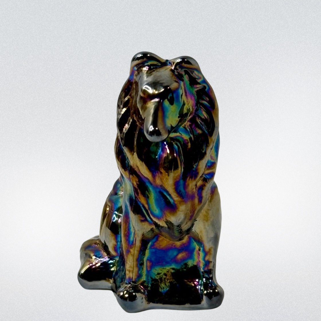Moser Border Collie Paperweight Figurine Purple Carnival Iridescent ...