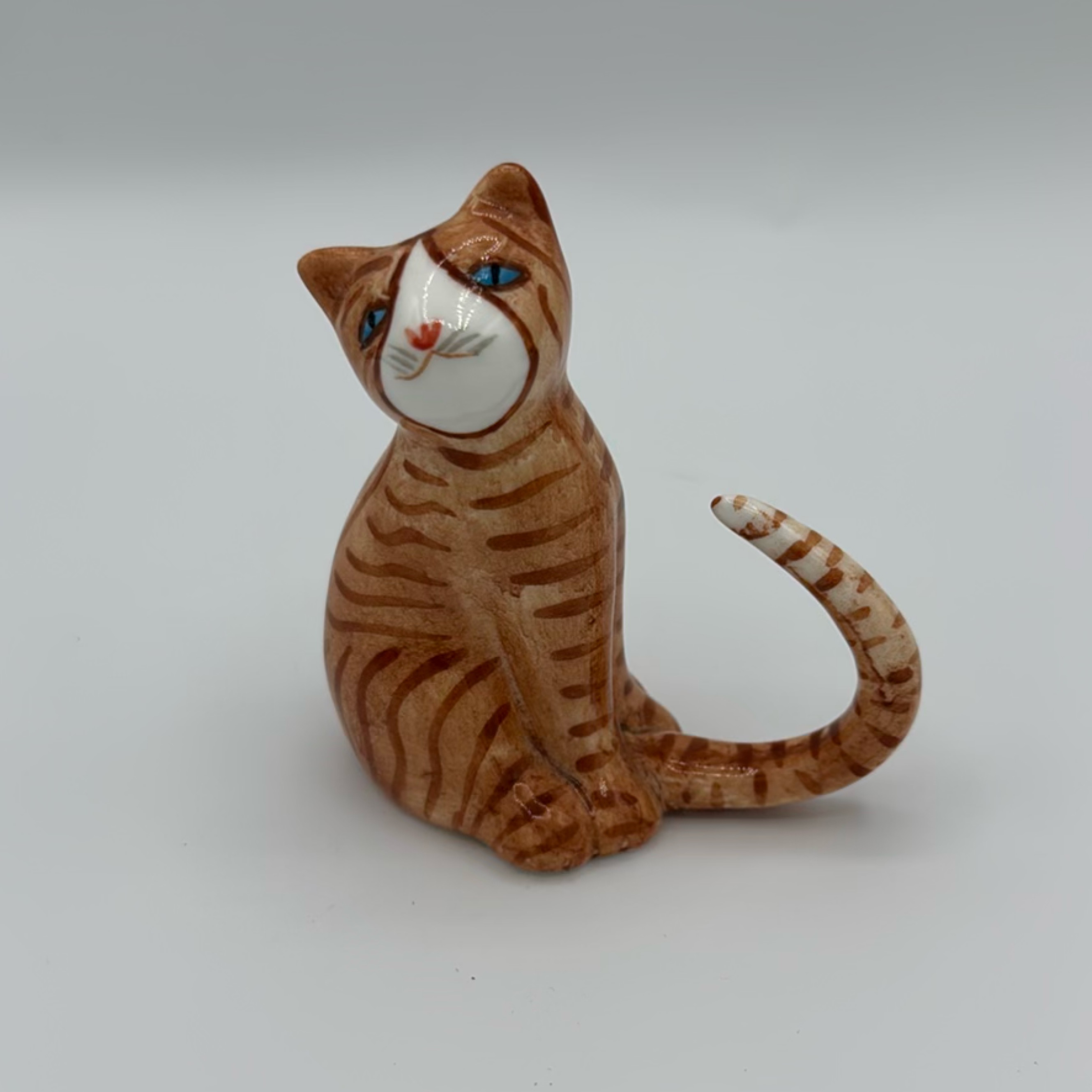Fine Bone China Tabby Cat Philippines 2 3/4” Excellent Condition