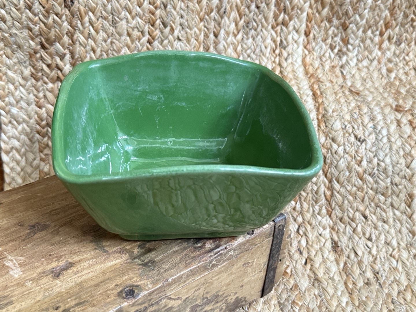 Vintage Shawnee Pottery Green Planter Bowl