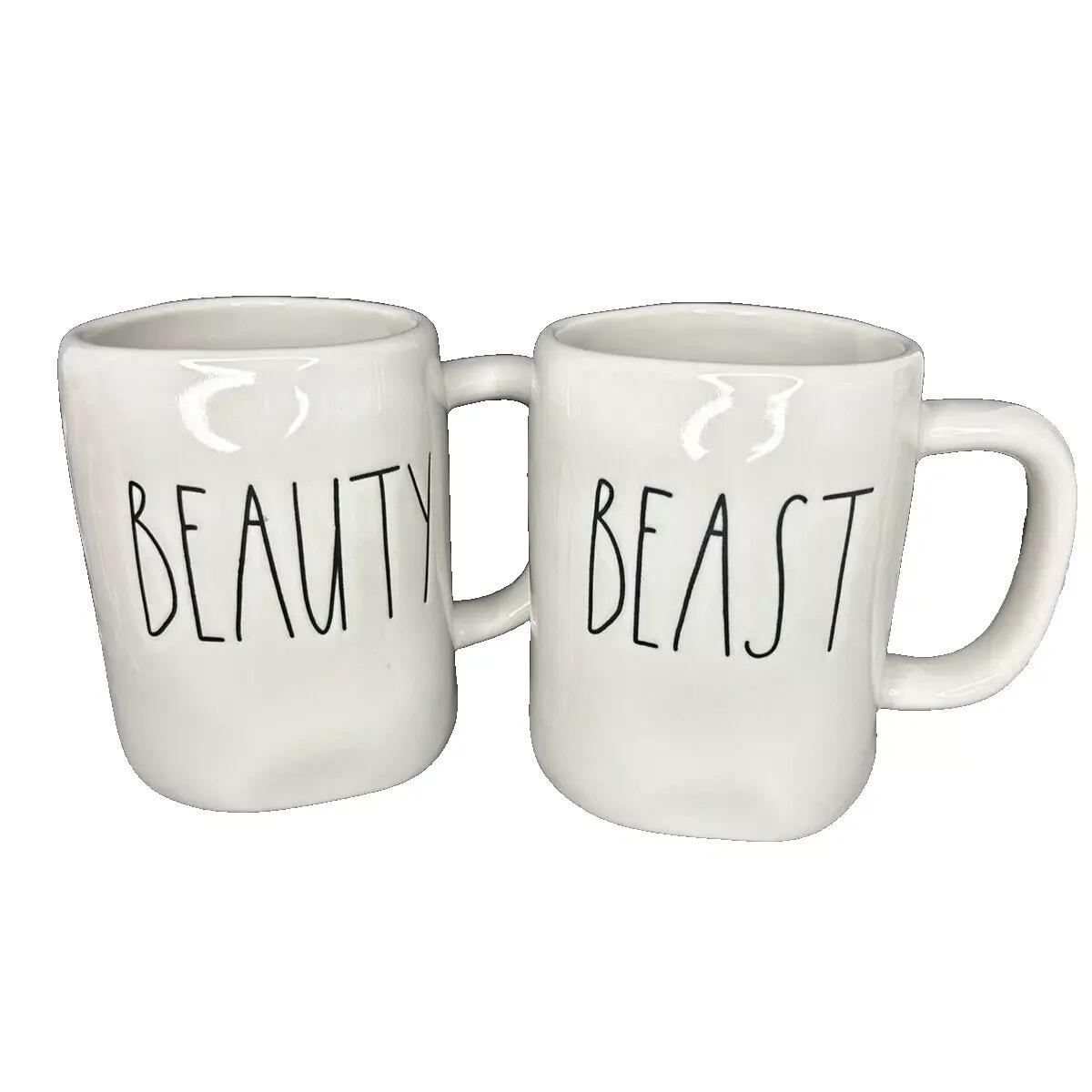 Pair Beauty & Beast Coffee Mugs ~ Rae Dunn Artisan Collection by Magenta