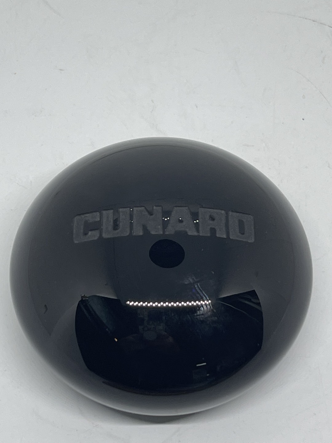 CUNARD Cruise line Art Glass Paperweight Dated And Signed Deep Dark Cobalt