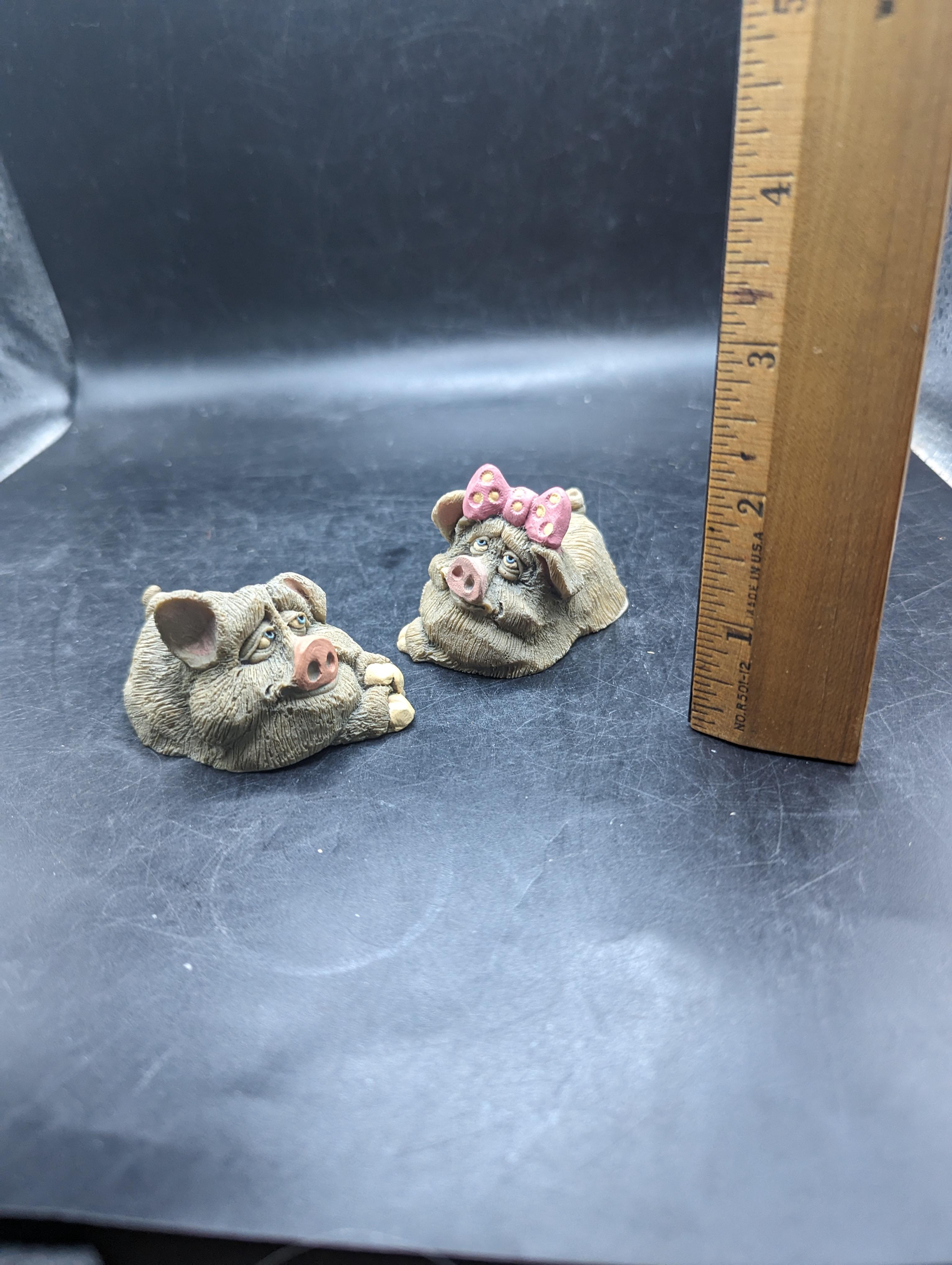 Vintage D&D Studios Frumps Signed Pig “Oliver & Pris” USA 1989 Resin ...