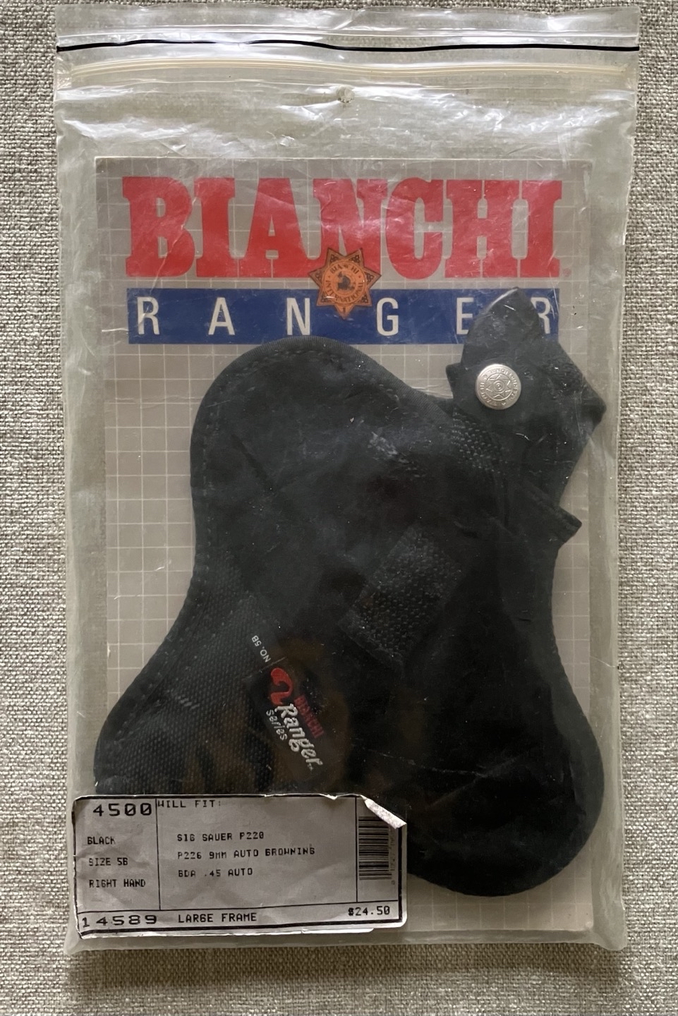1986 Bianchi Ranger Holster Sig Sauer P220 P226 9mm Auto Browning BDA ...