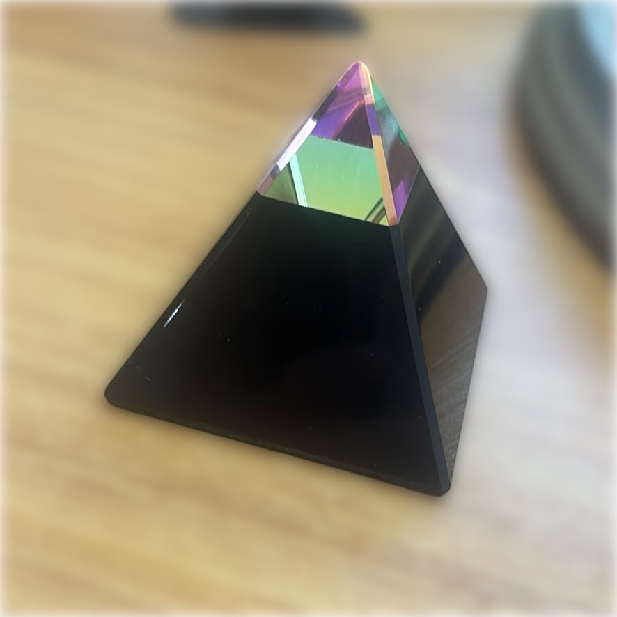 Iris Arc Pyramid Rainbow Crystal Paperweight Good Condition 2” Tall ...