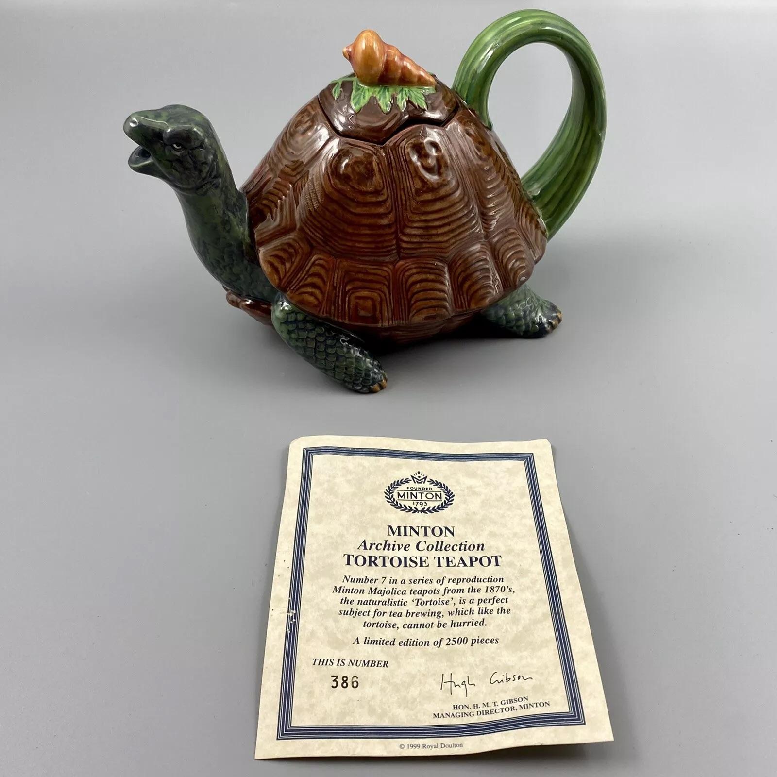 Minton Archive Collection Majolica Tortoise Teapot Limited Edition 386/ ...