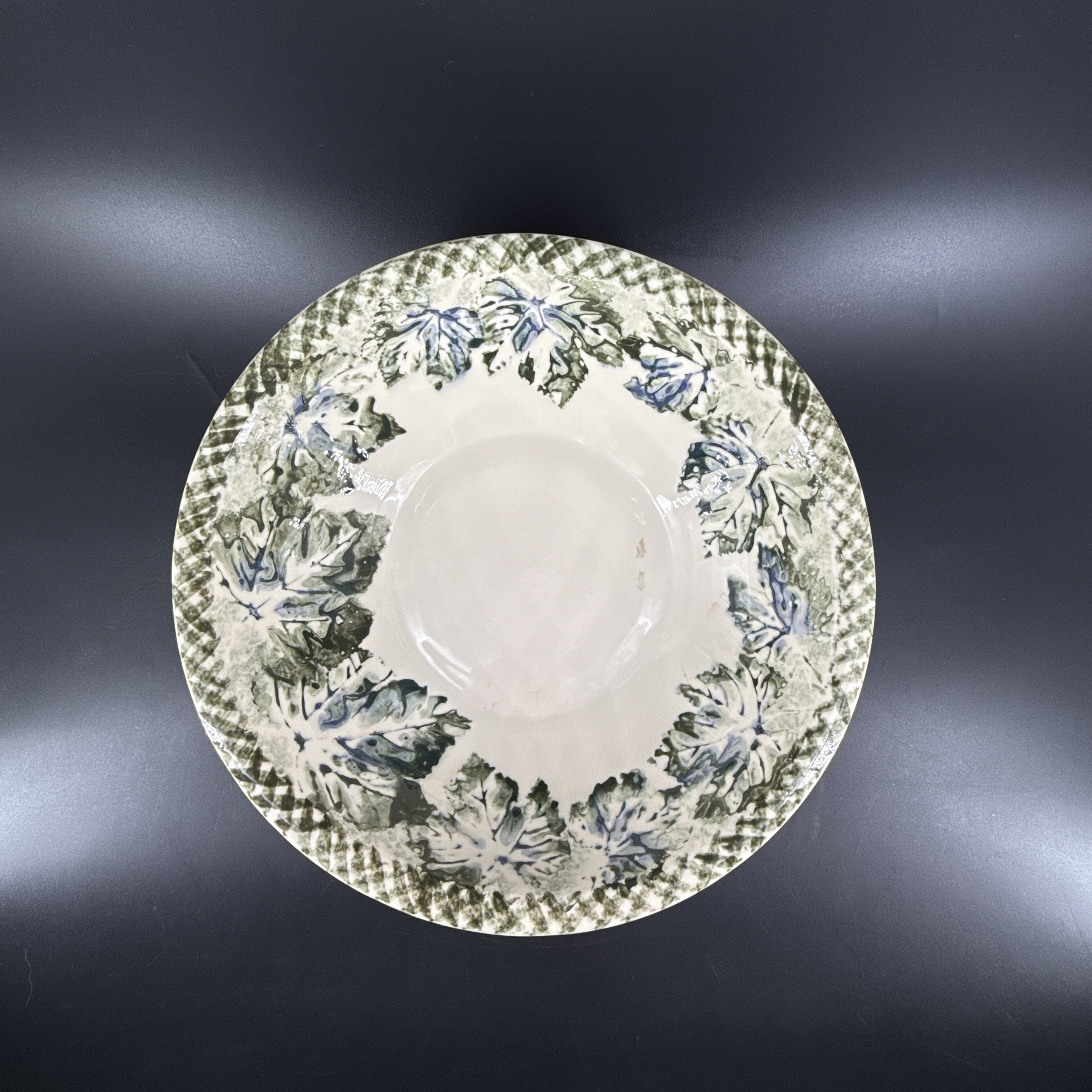 Vtg Signed Ellen Evans 1997 Studio Art Pottery 12.5" Serving Bowl ...