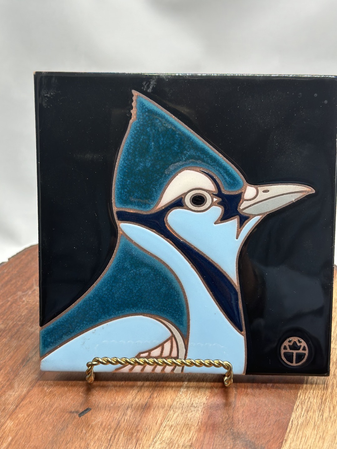 Carly Quinn Designs Blue Jay Tile Hand Glazed 6" x 6" Tucson, Arizona