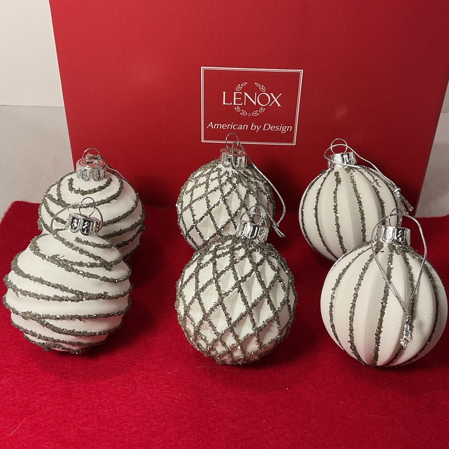 Lenox Golden Snowball Glass 6 Piece Ornament Ball Set American by Design