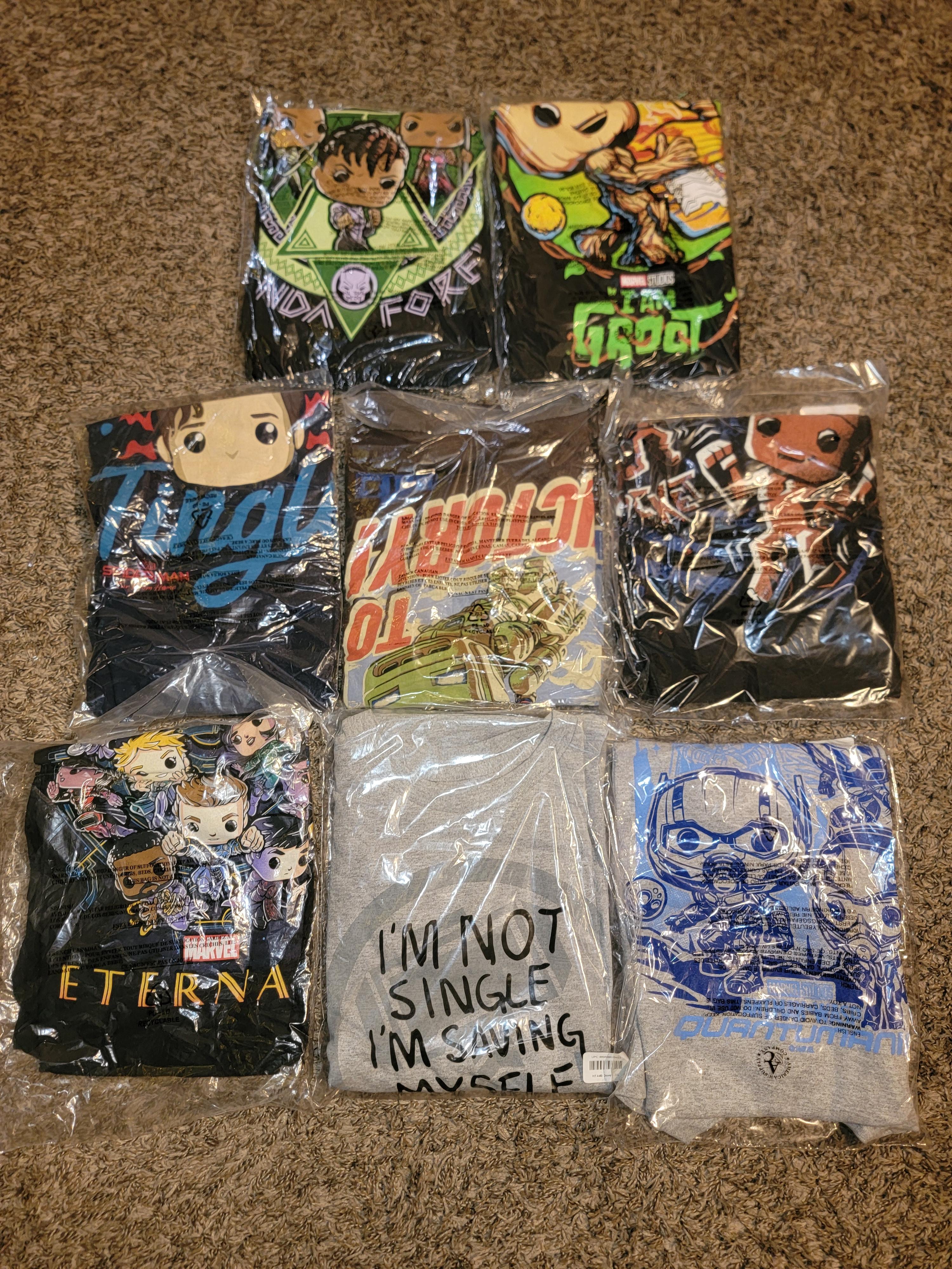 Funko Marvel Collector Corp POP TEES 2XL Lot Of 8