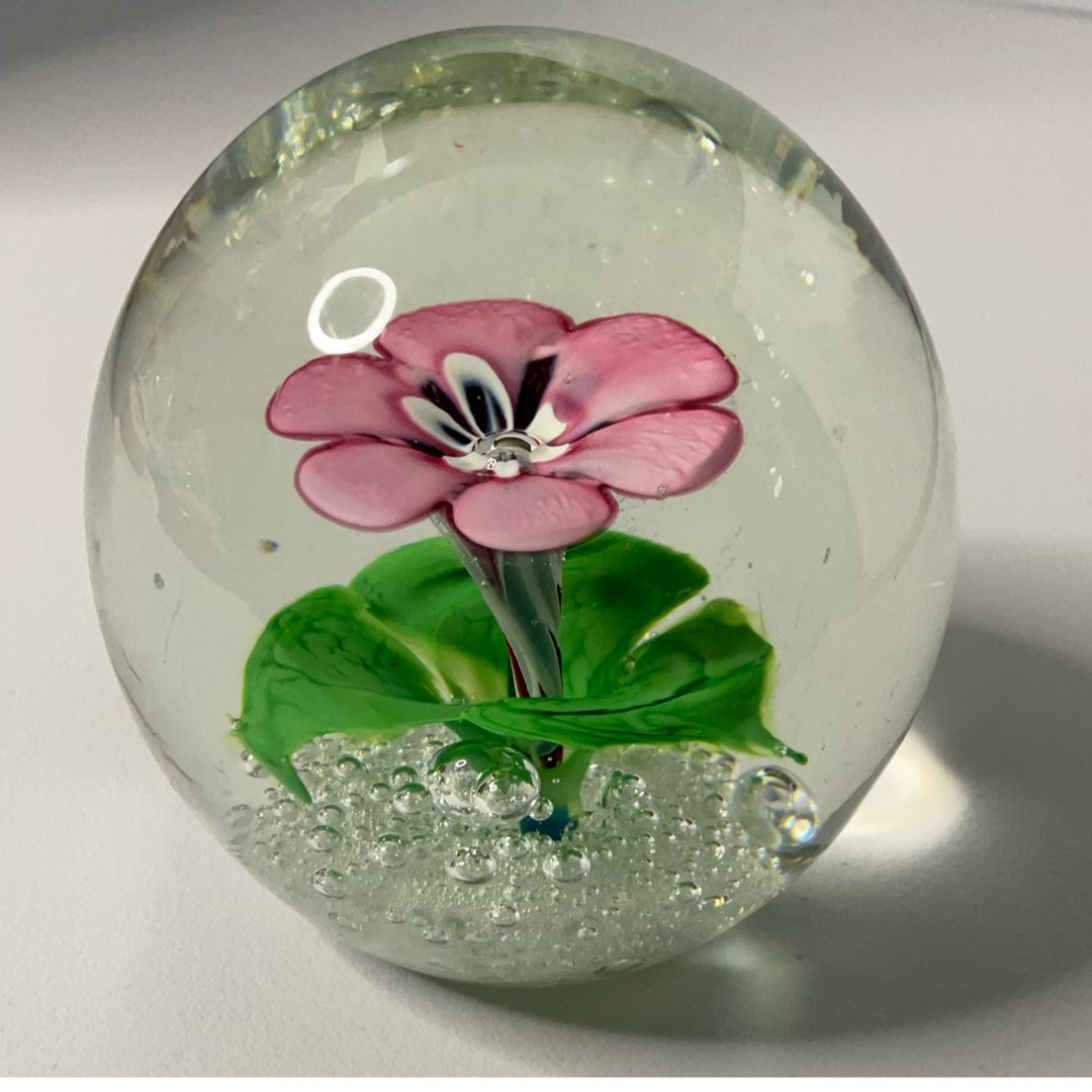 Pink Floral Paperweight