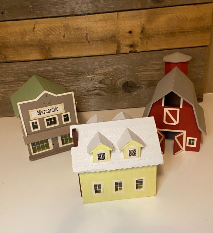 Vintage Wood Town Buildings for Vignettes/Shelf Decor Primitive Country ...
