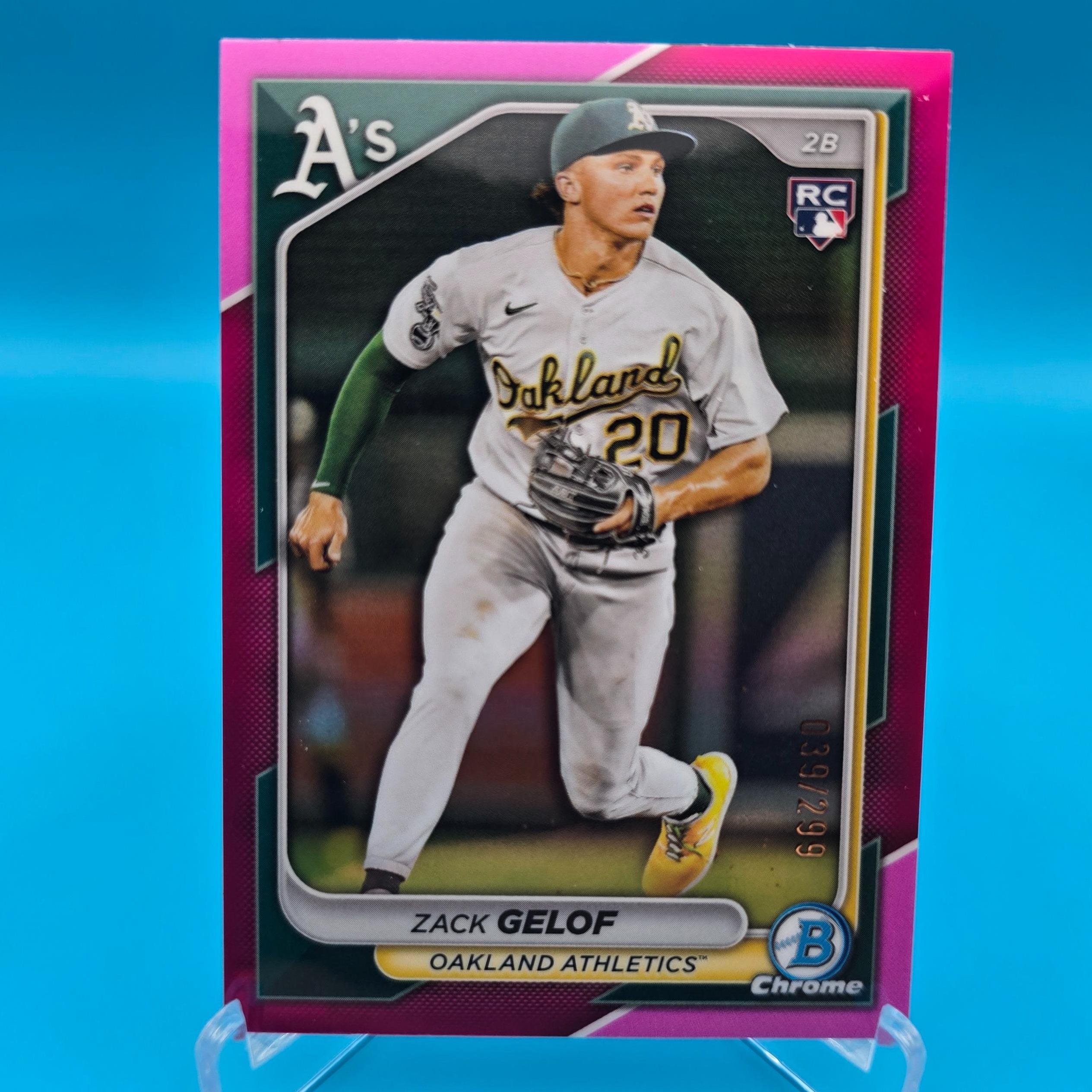Zack Gelof 2024 Bowman Chrome RC Pink Refractor 39/299 Oakland Athletics