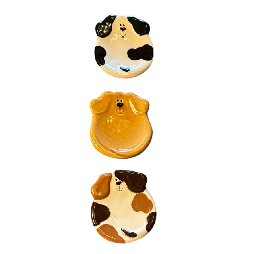Dogs Are Wonderful! Set Of 3 - August Ceramics Dog, Mini Trinket Dishes ...