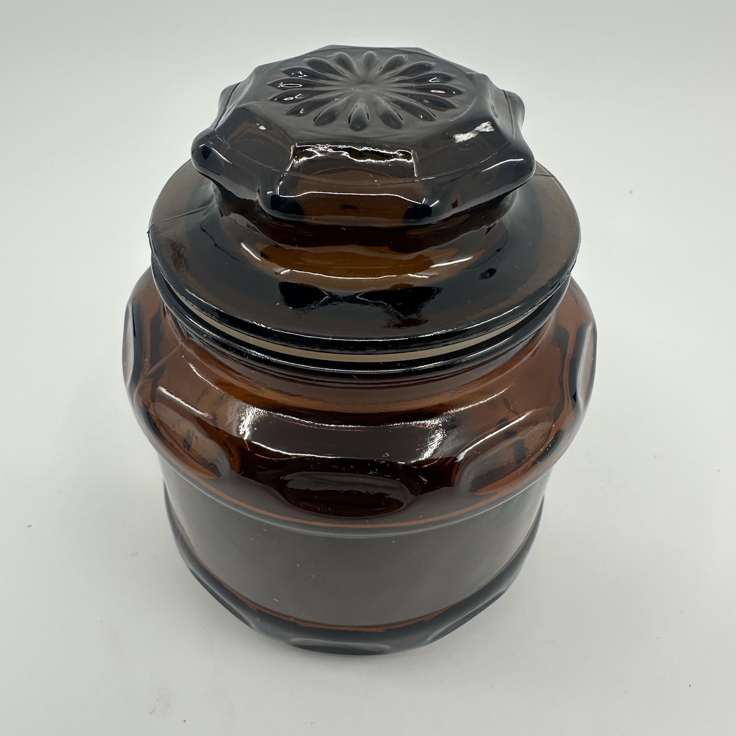 Short Brown Apothecary Jar & Lid