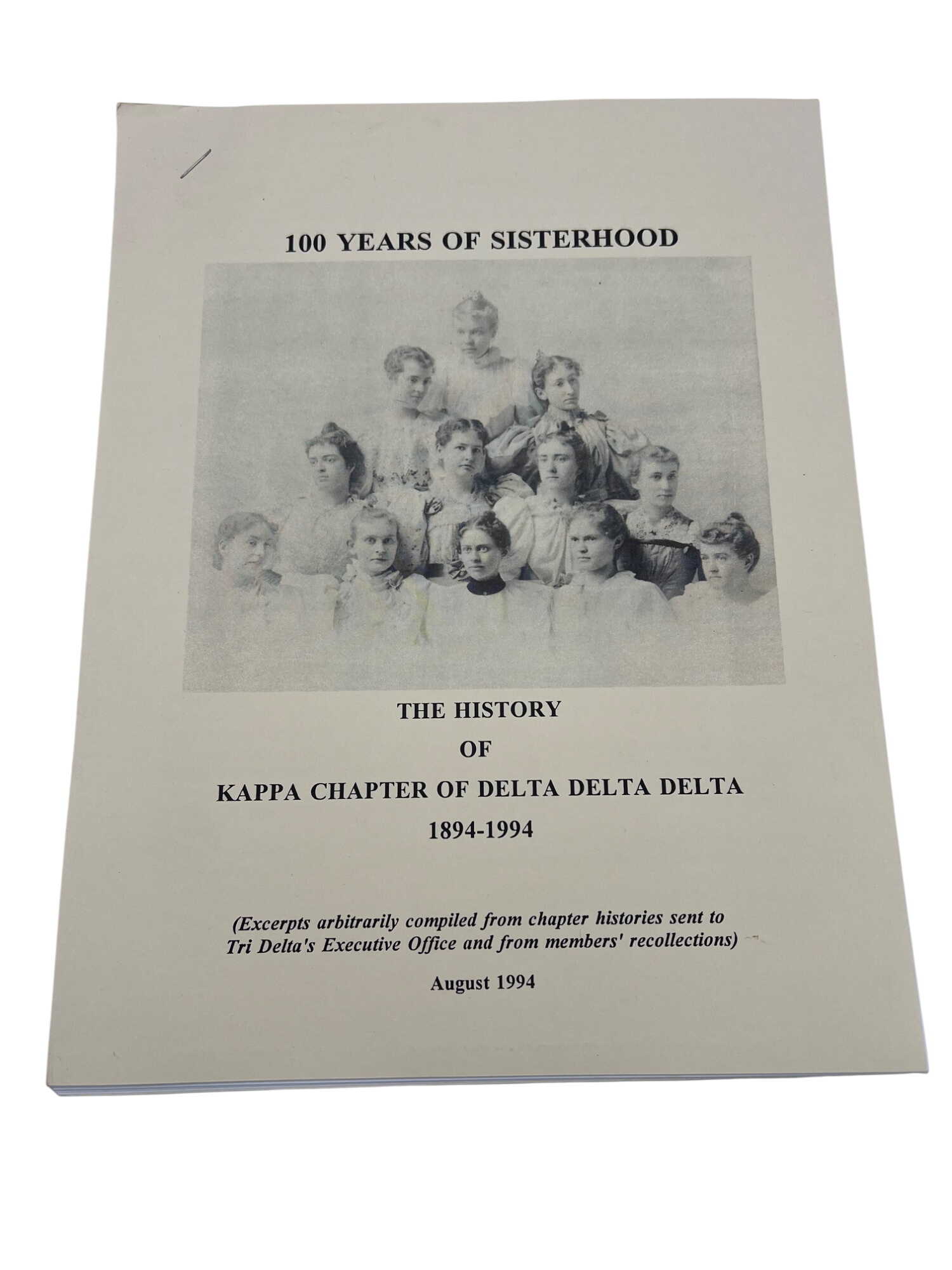 Tri Delta Kappa Chapter History 1894–1994 UNL 100 Years of Sisterhood ...