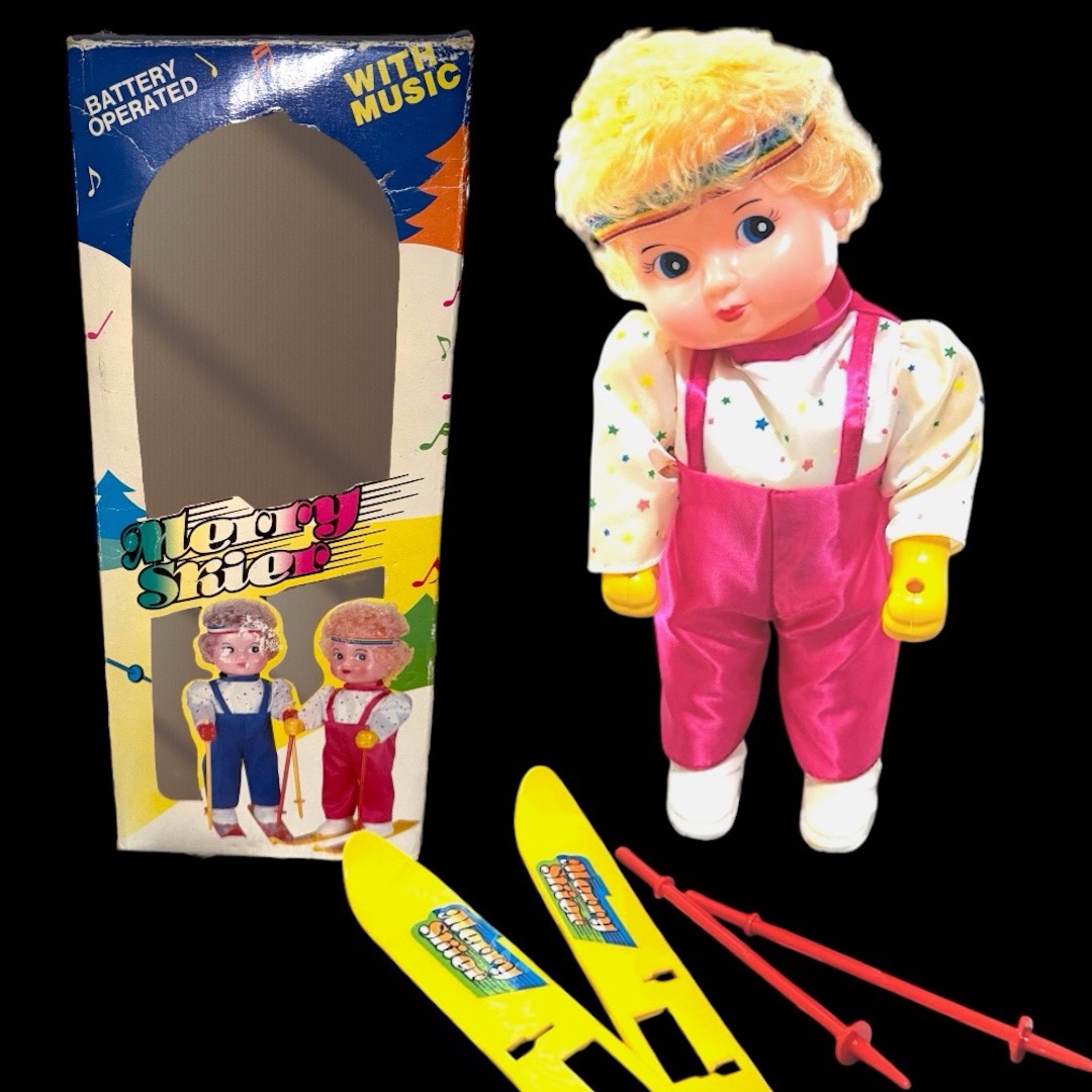 Merry Skier Girl Action Toy In Box (Works Sorta…) VERY RARE