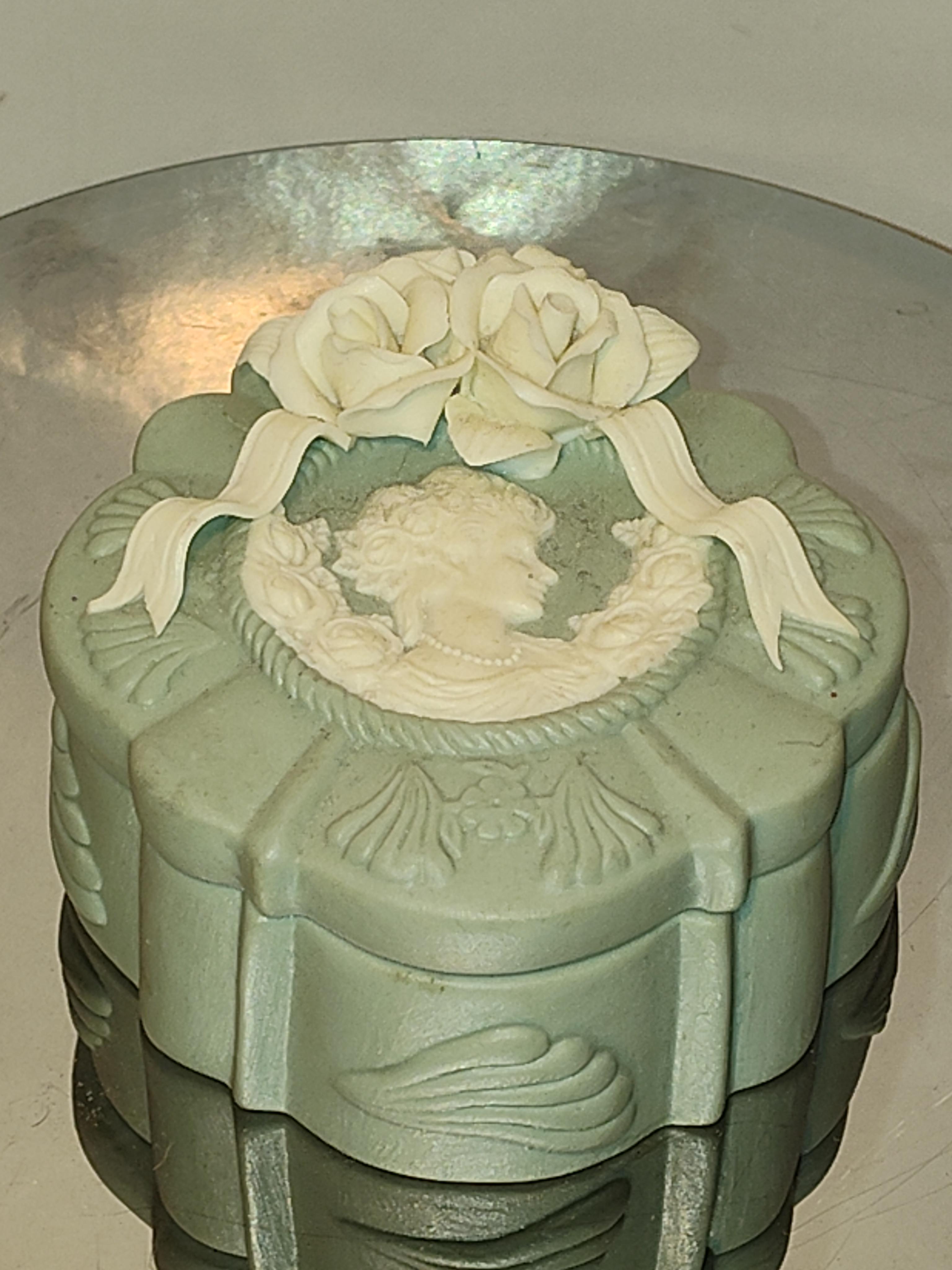 Cameo Trinket Box Victorian Jewelry Box Wedgewood