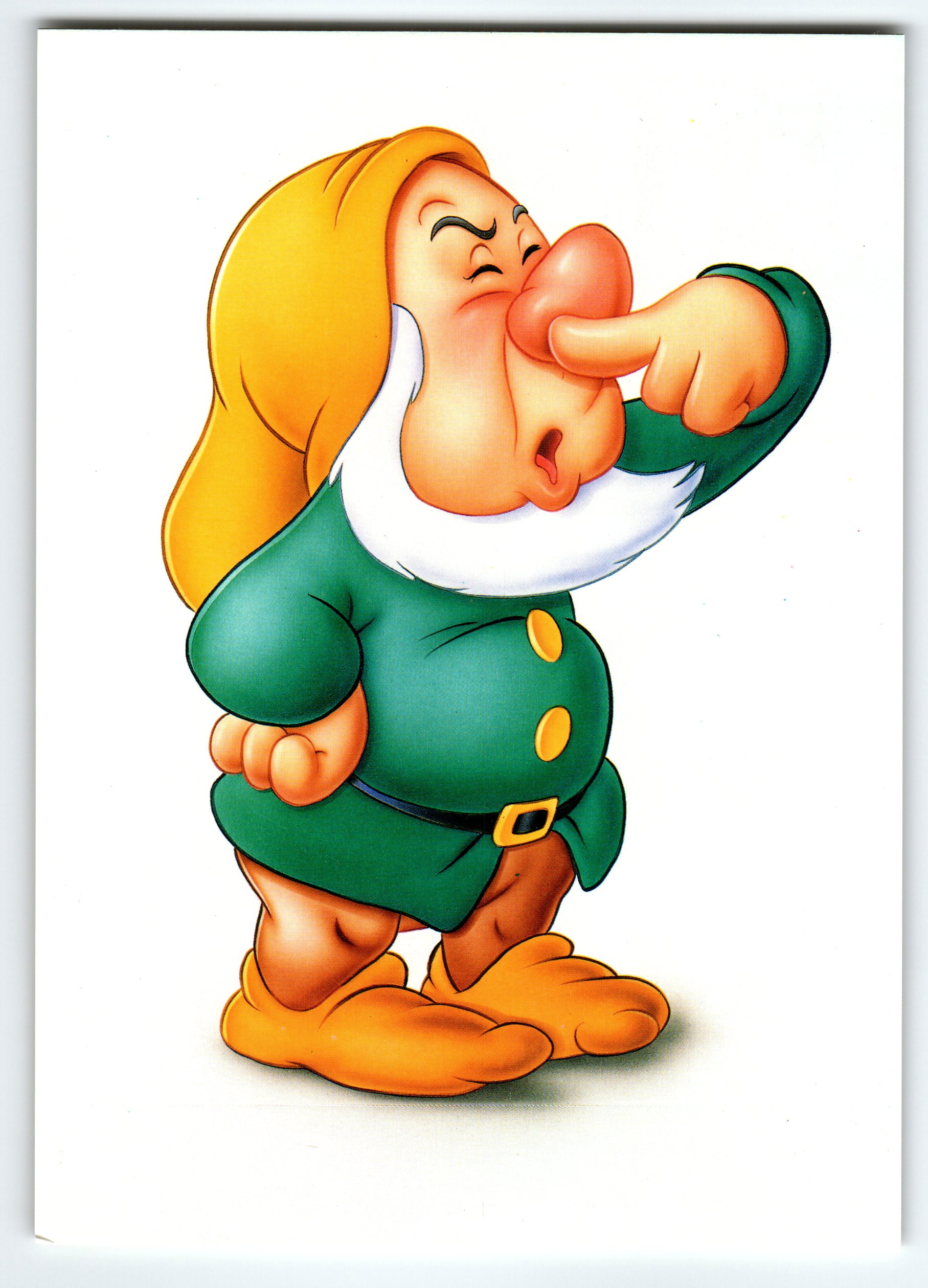 Sneezy Snow White And The Seven Dwarfs Disney Postcard Vintage Unused ...