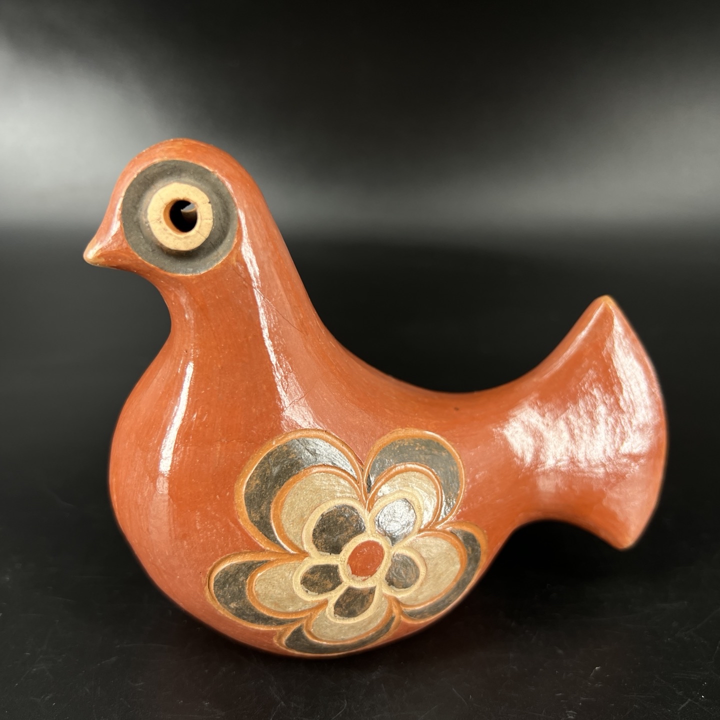 J Corral Redware Pottery Bird Figurine Chile