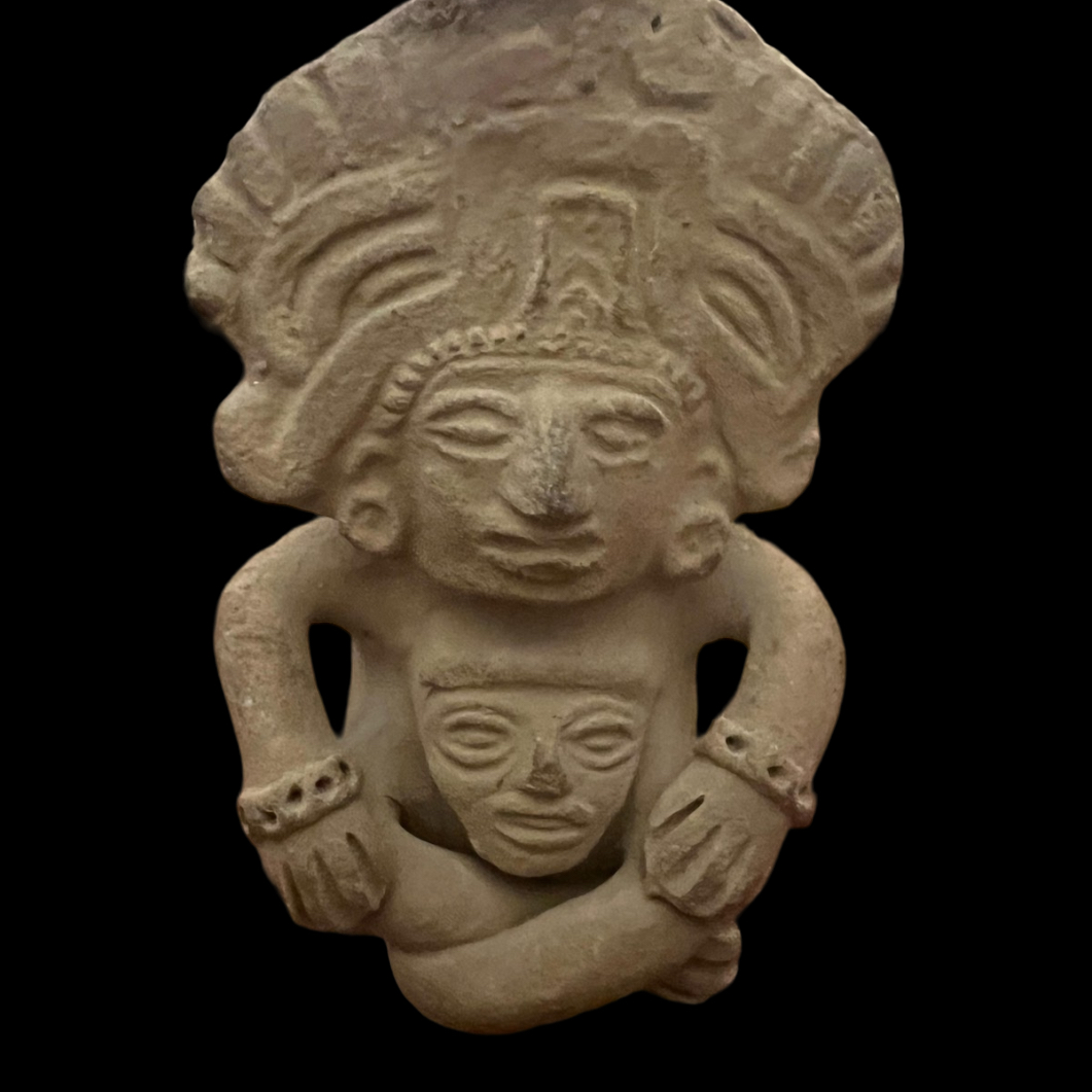 Handmade Pottery of Sitting Aztec Double-Faced Idol Figurine Statue ...