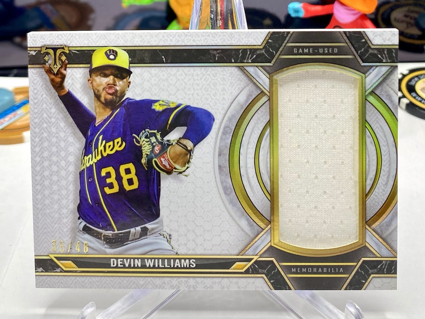 Devin Williams 2021 Topps Triple Threads Jumbo Relic 35/48 #SJR-DW Brewers
