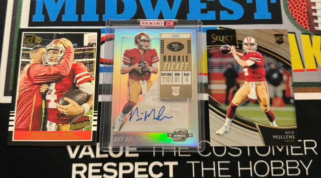 Nick Mullens Rc 3 Card Auto Lot San Francisco 49ers