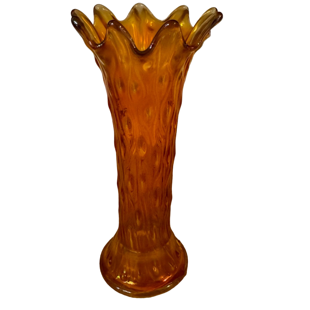 Northwood Tree Trunk Marigold 1911 Swung Glass Vase