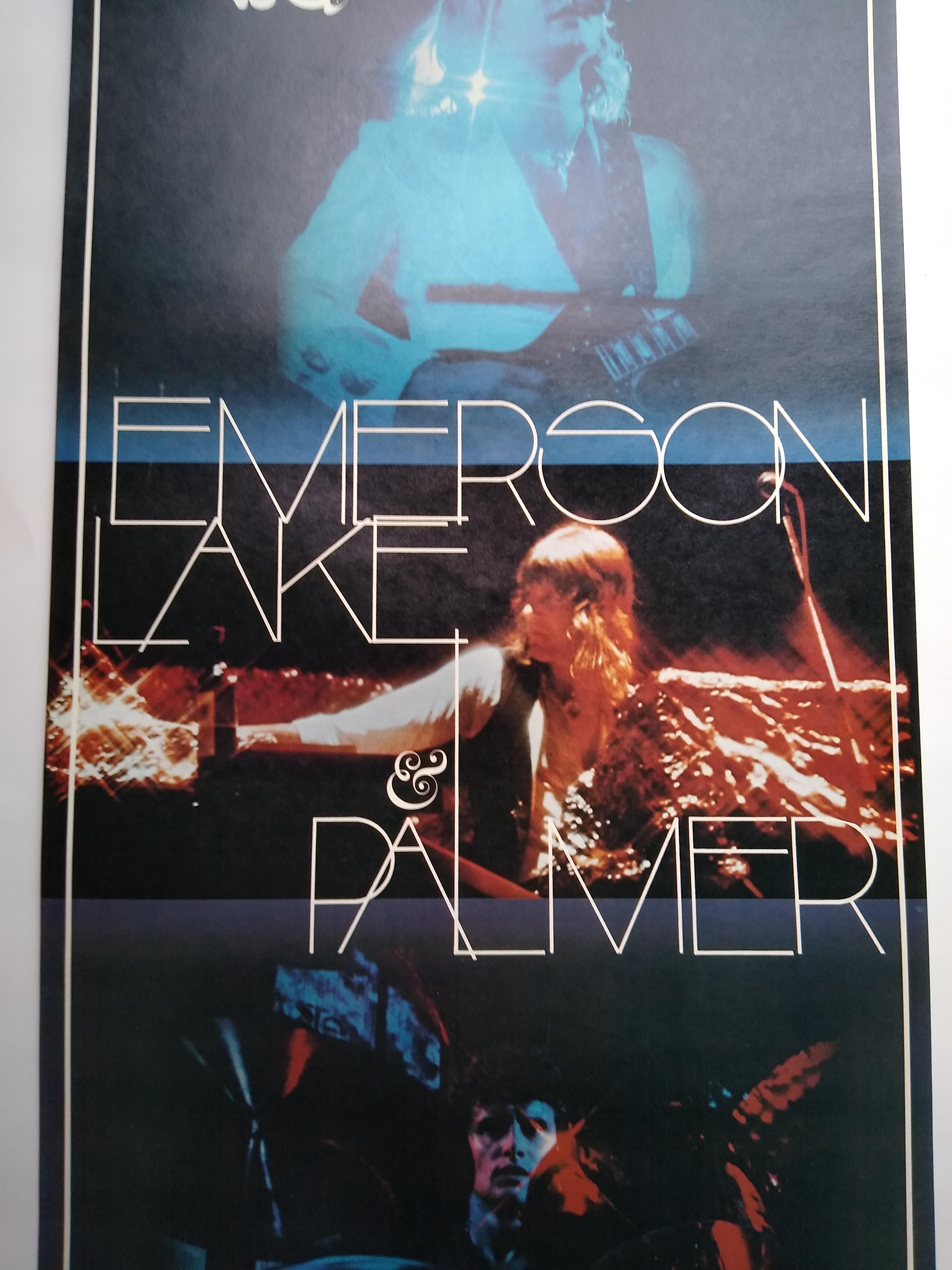 Emerson Lake & Palmer Band Poster Original 1975 Prog Art Rock Music NOS ...