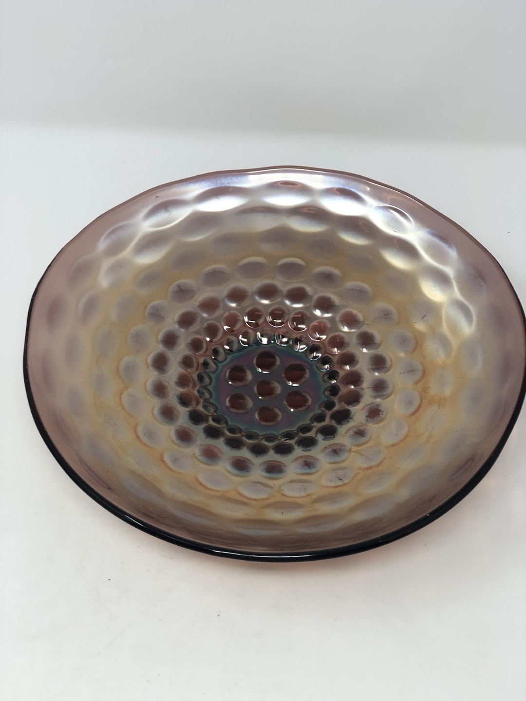 Fenton Coin Dot Amethyst Carnival Glass 9" Dish