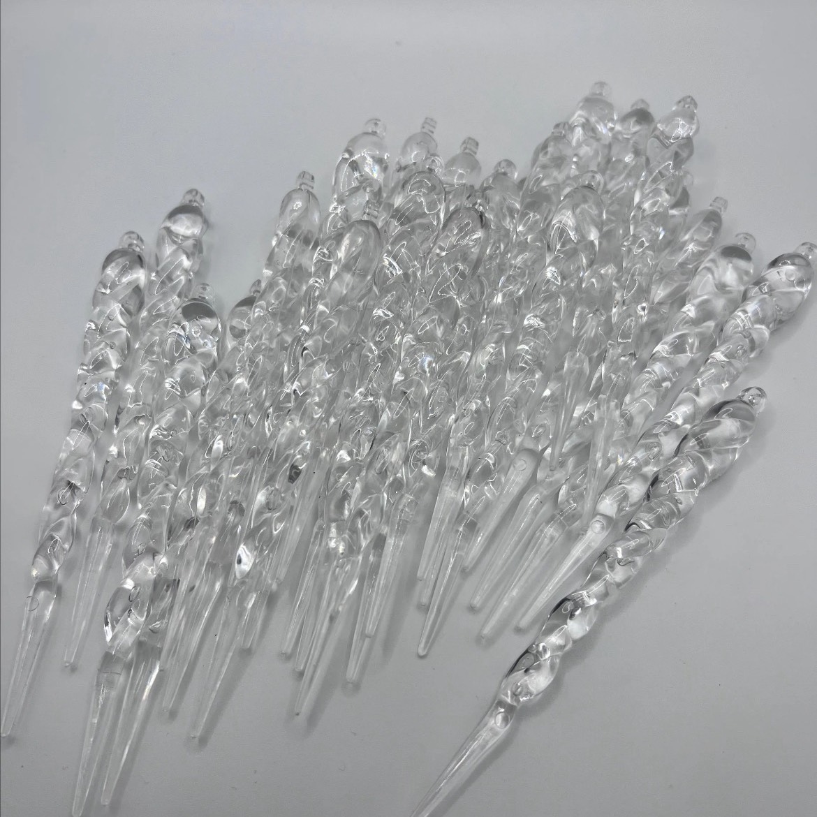 Set of 27 Clear Plastic Icicle Ornaments