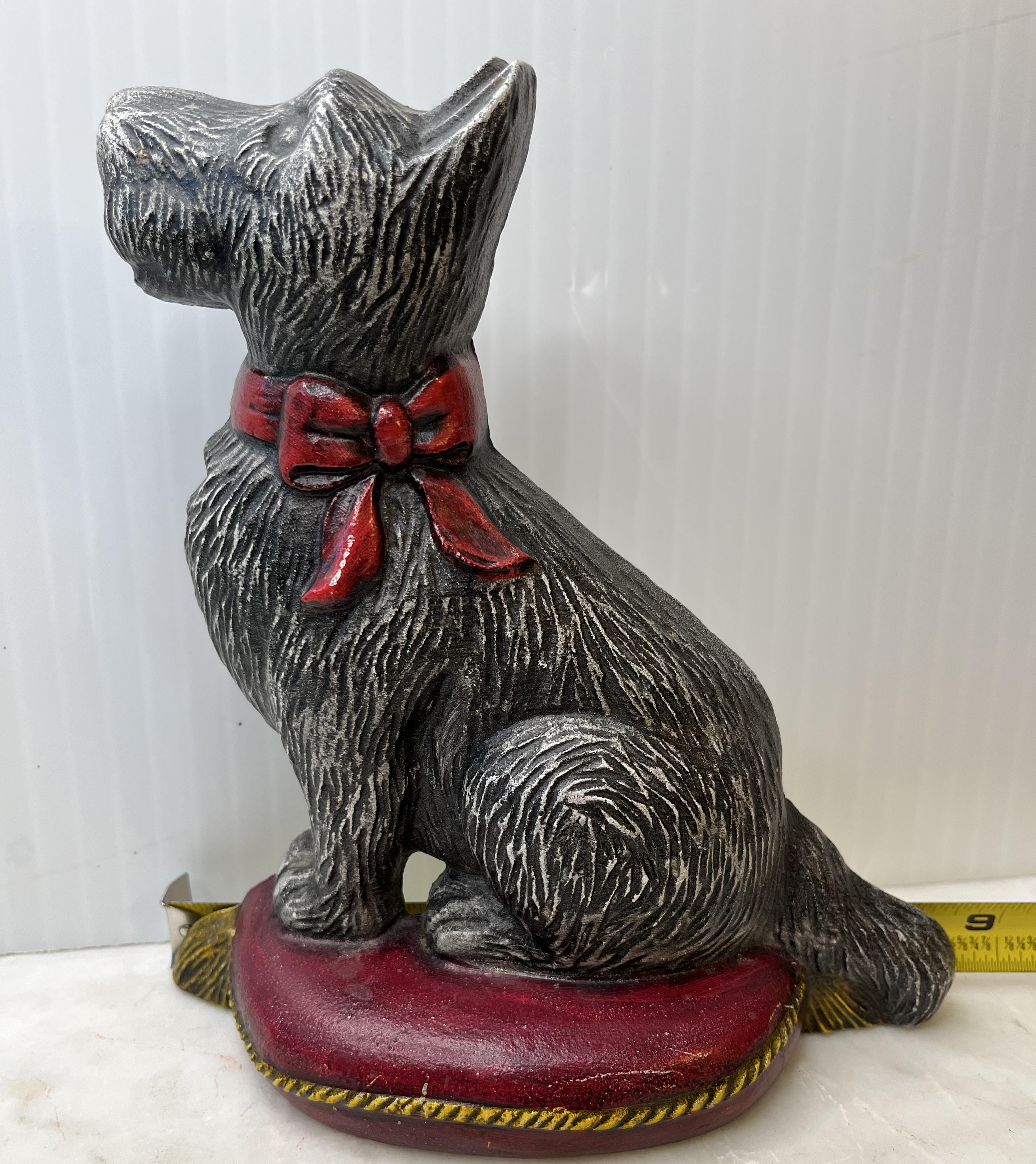 Vintage "Scottie" Dog Cast Iron Door Stop Inside Dog No Rust 9" X 9 ...
