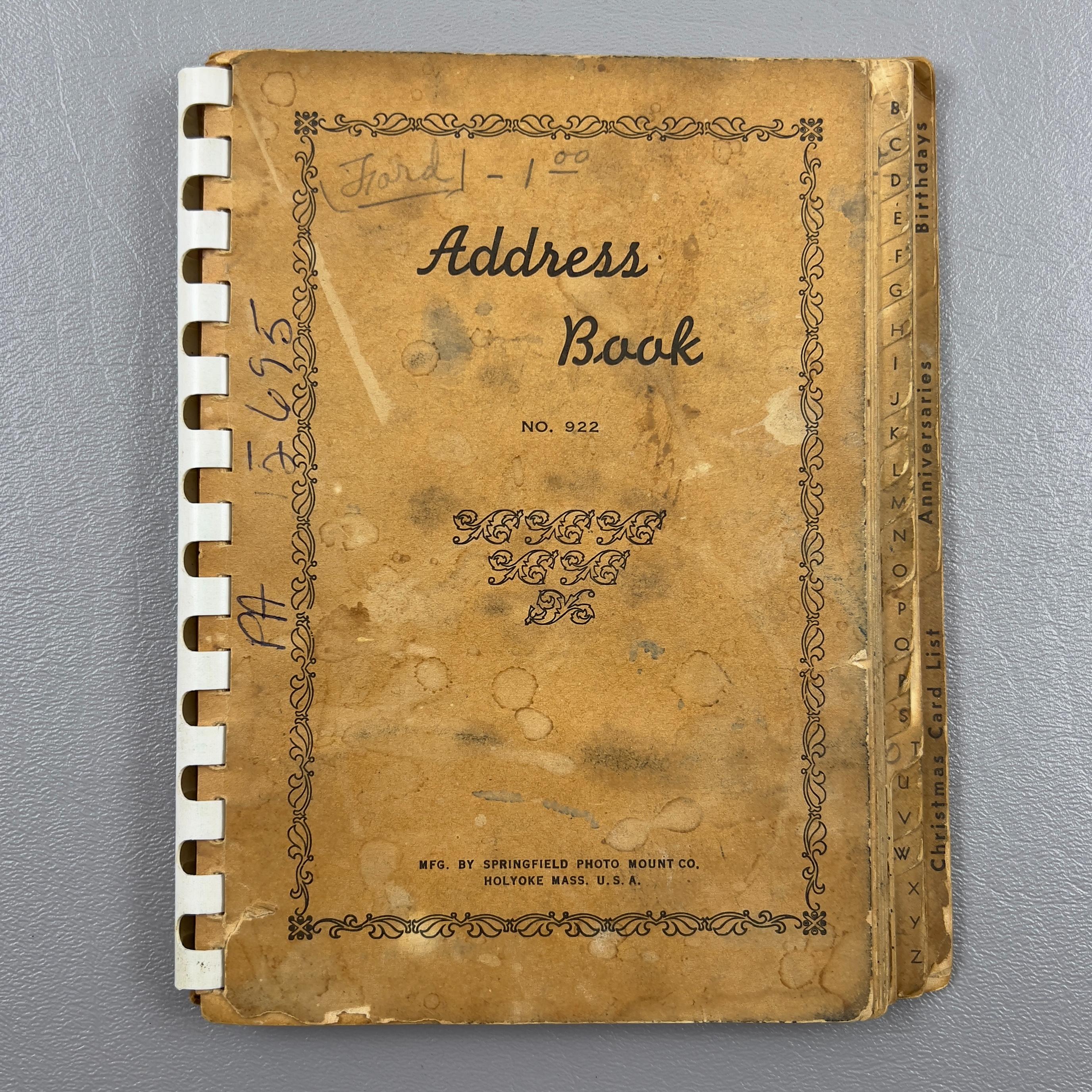 006 Vintage Address Book Springfield Photo Mount Co USA 1950s