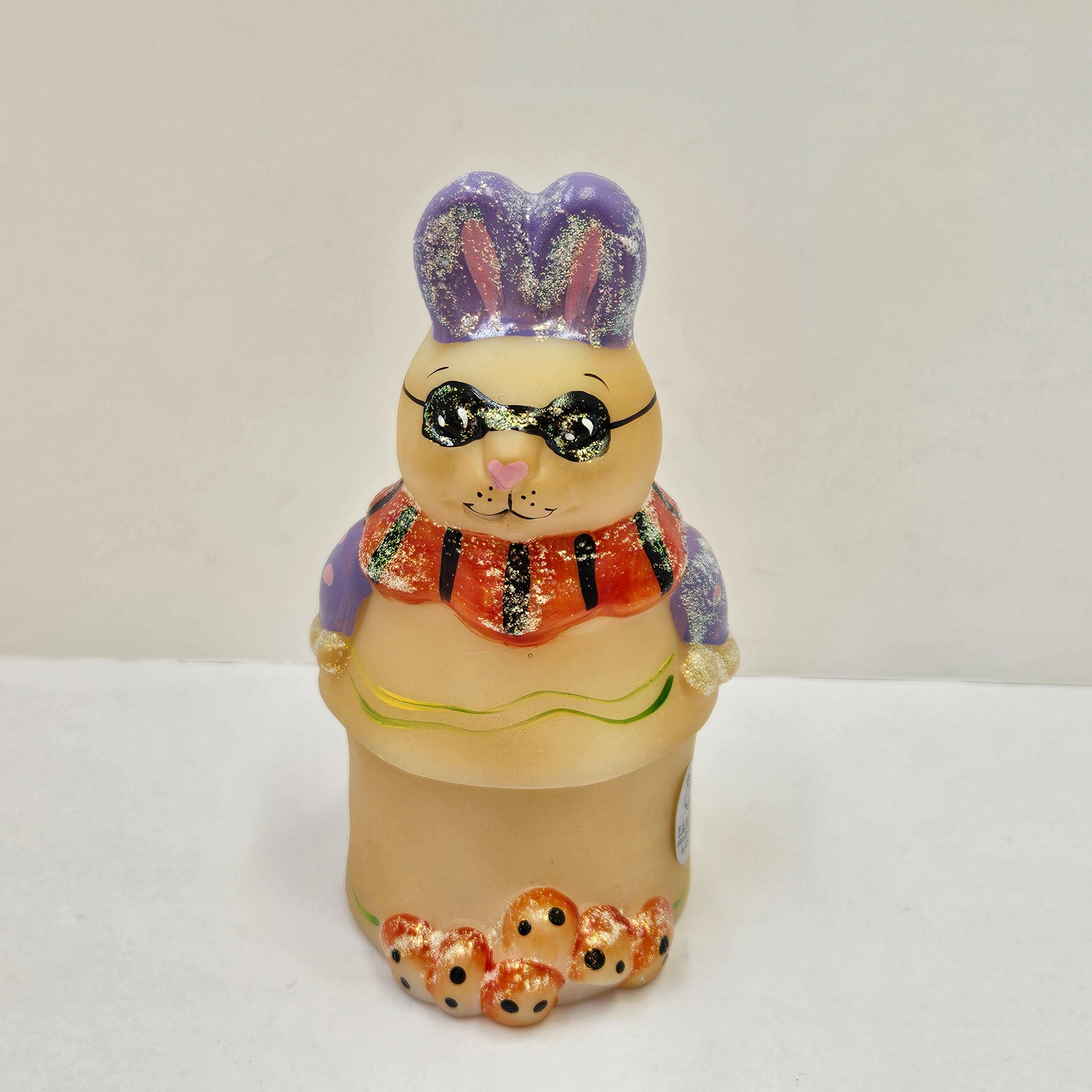 Fenton Glass Trinket Box "Bandit" Rabbit Bunny Hand Painted Signed ...