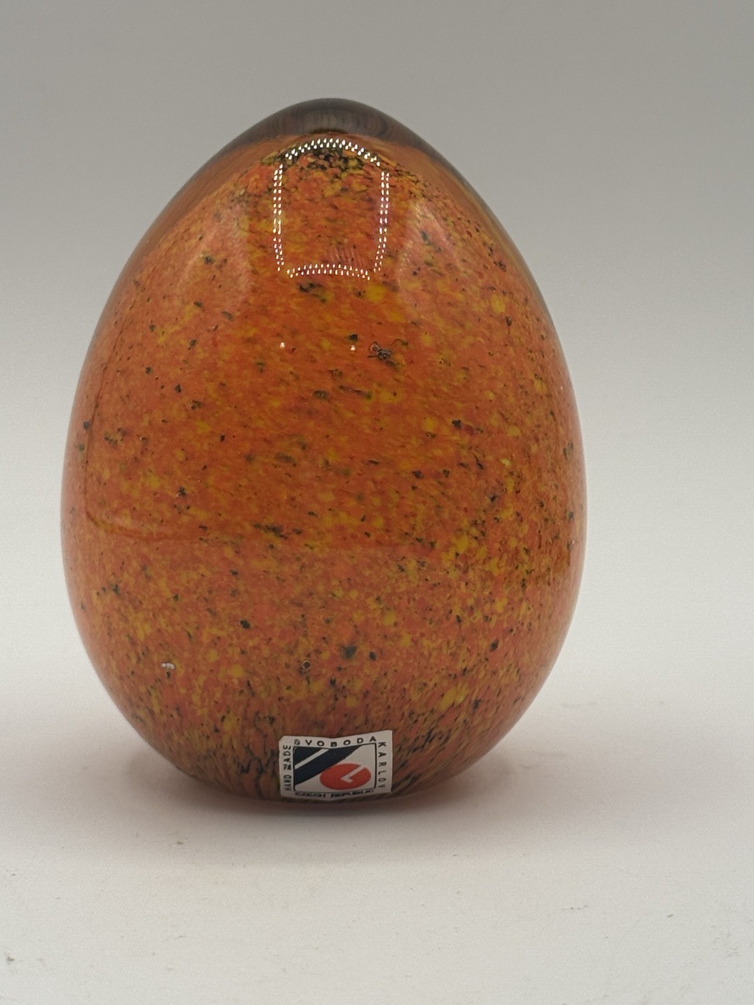 Svoboda Orange Art Glass Paperweight